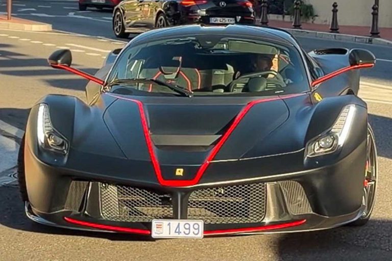 F1 driver Fernando Alonso seen at the wheel of his 4 million $ Ferrari ...