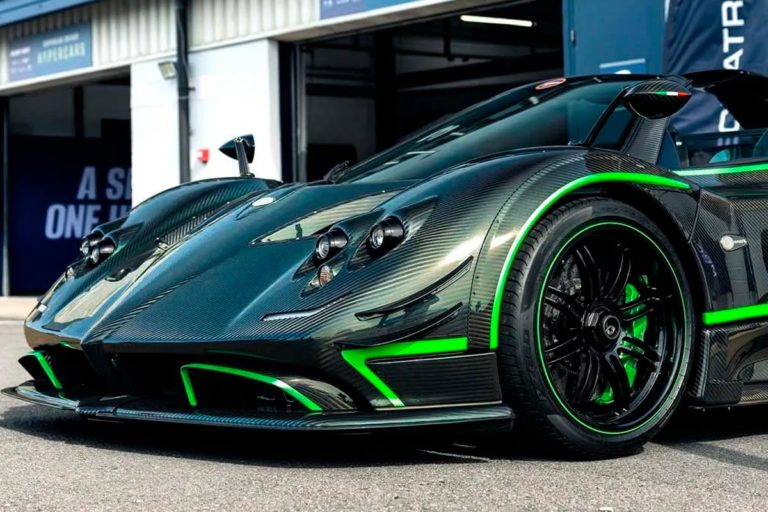 F1 driver Fernando Alonso seen driving his unique new Pagani Zonda ...